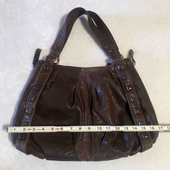 Junior Drake | Bags | Junior Drake Brown Leather Shoulder Bag With ...